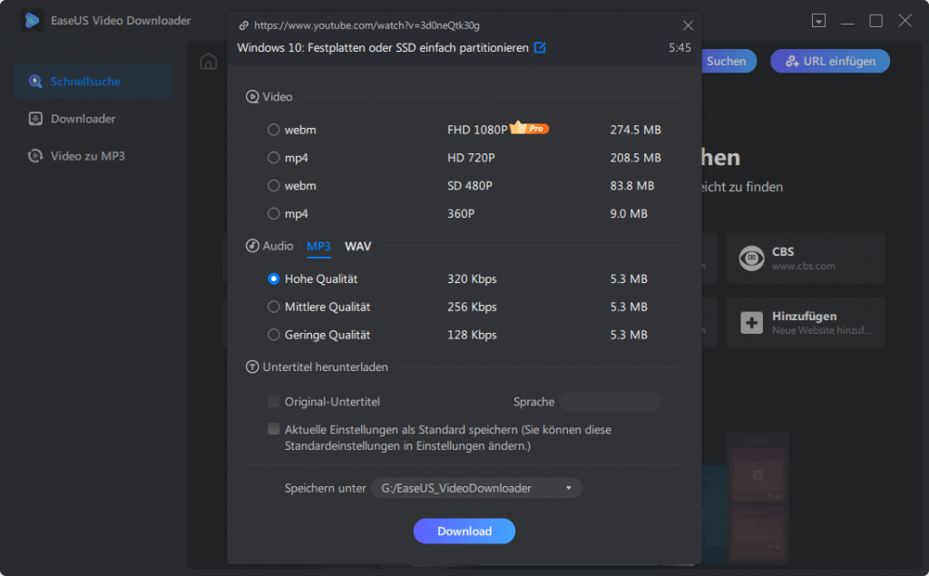 EaseUS Video Downloader: Review und beste Alternative 2025